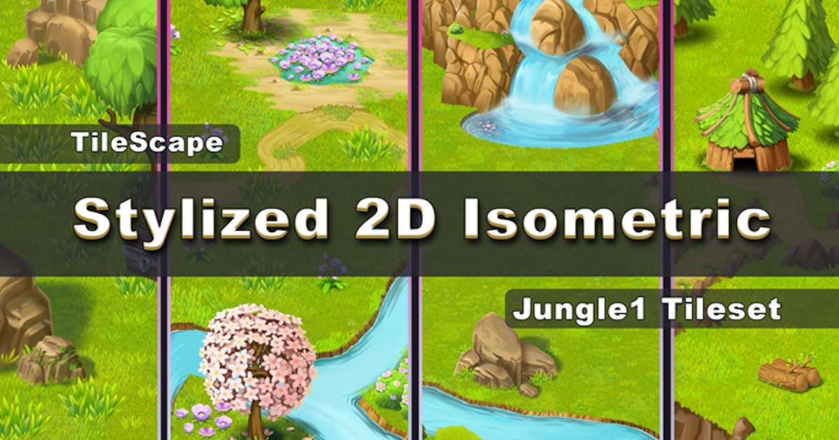 TileScape: Stylized 2D Isometric Jungle Tileset | 2D Environments ...