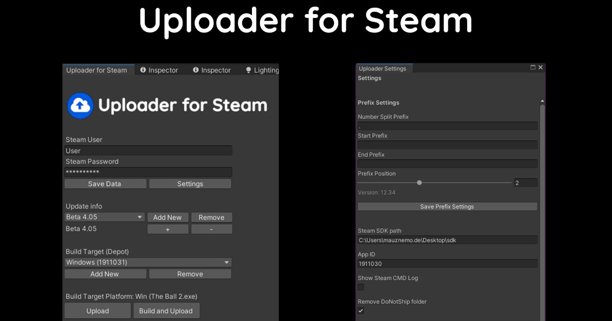 Uploader for Steam | Utilities Tools | Unity Asset Store