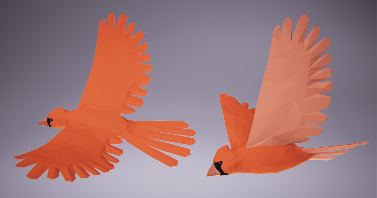 Low Poly Bird: Northern Cardinal | Characters | Unity Asset Store