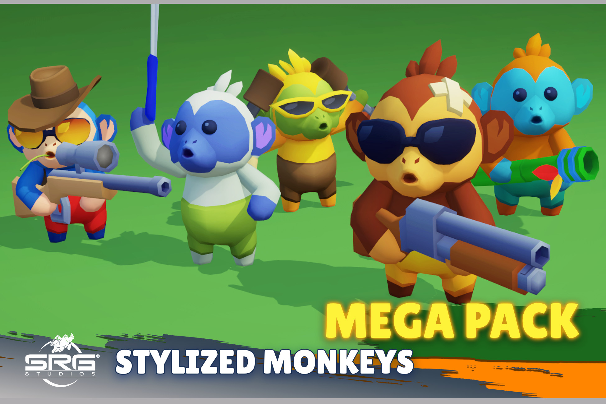 Stylized Monkeys Mega Pack | 3D Characters | Unity Asset Store
