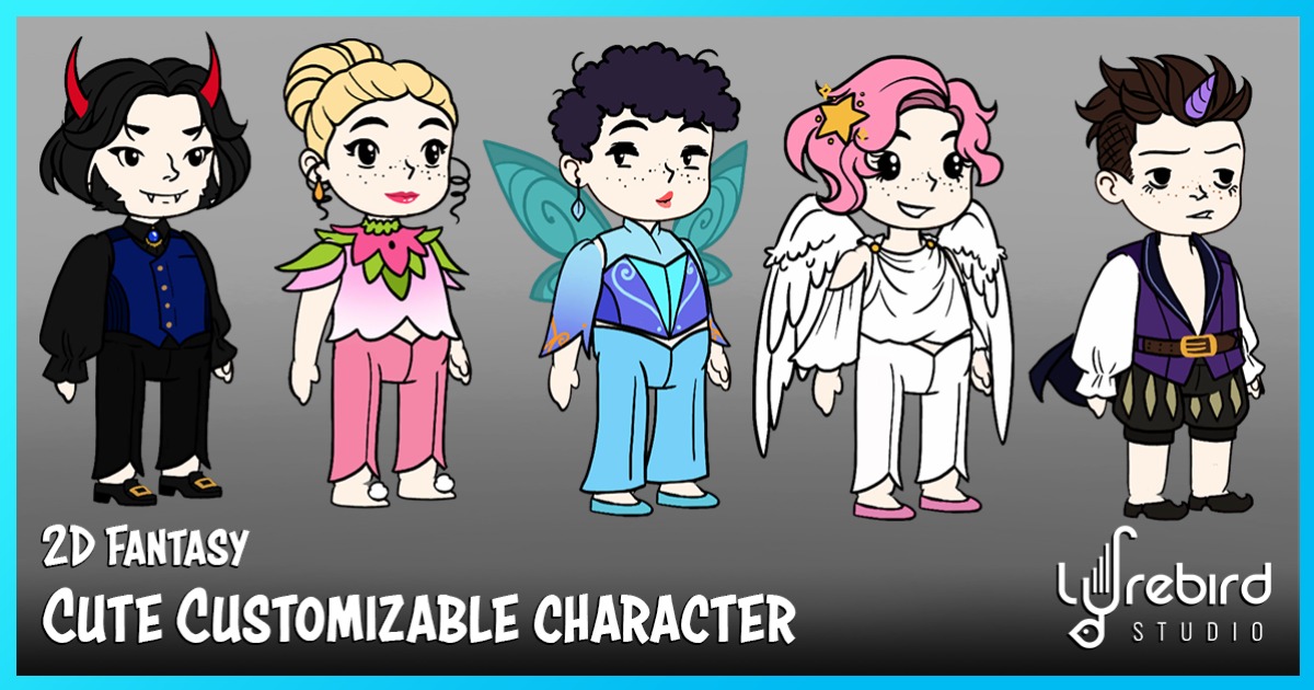 2D Fantasy Cute Customizable Character | 2D Characters | Unity Asset Store