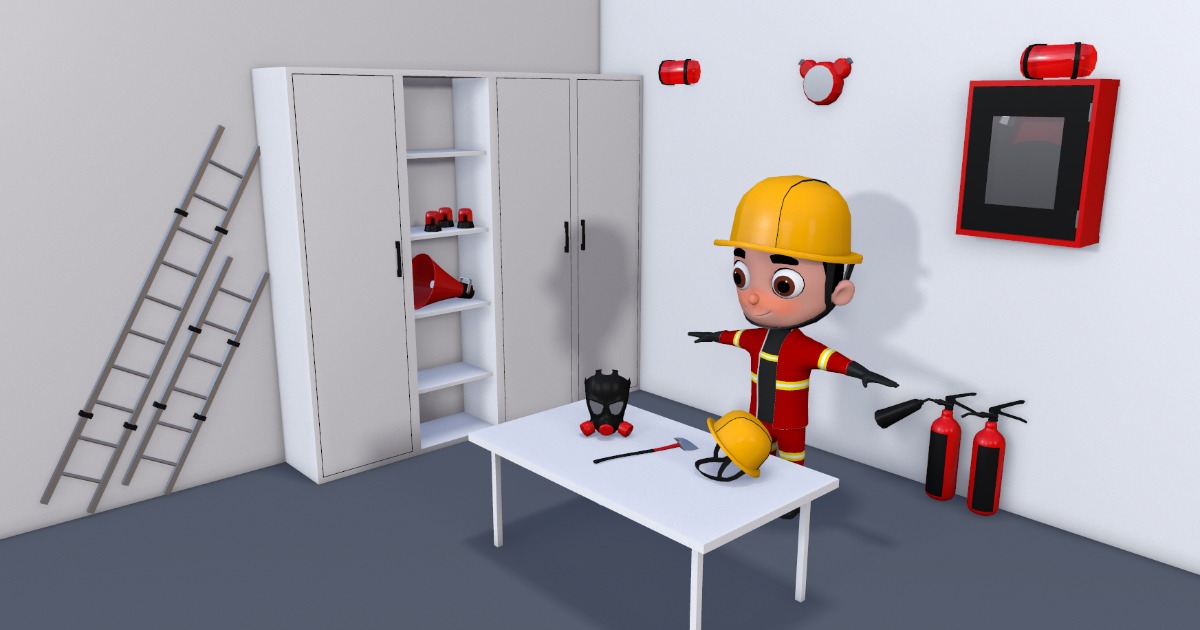 Low poly Fire Fighter | 3D Characters | Unity Asset Store