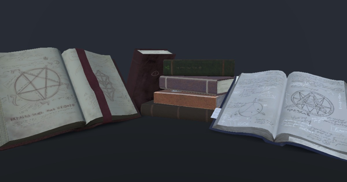 Realistic Alchemy Books | 3D Interior | Unity Asset Store