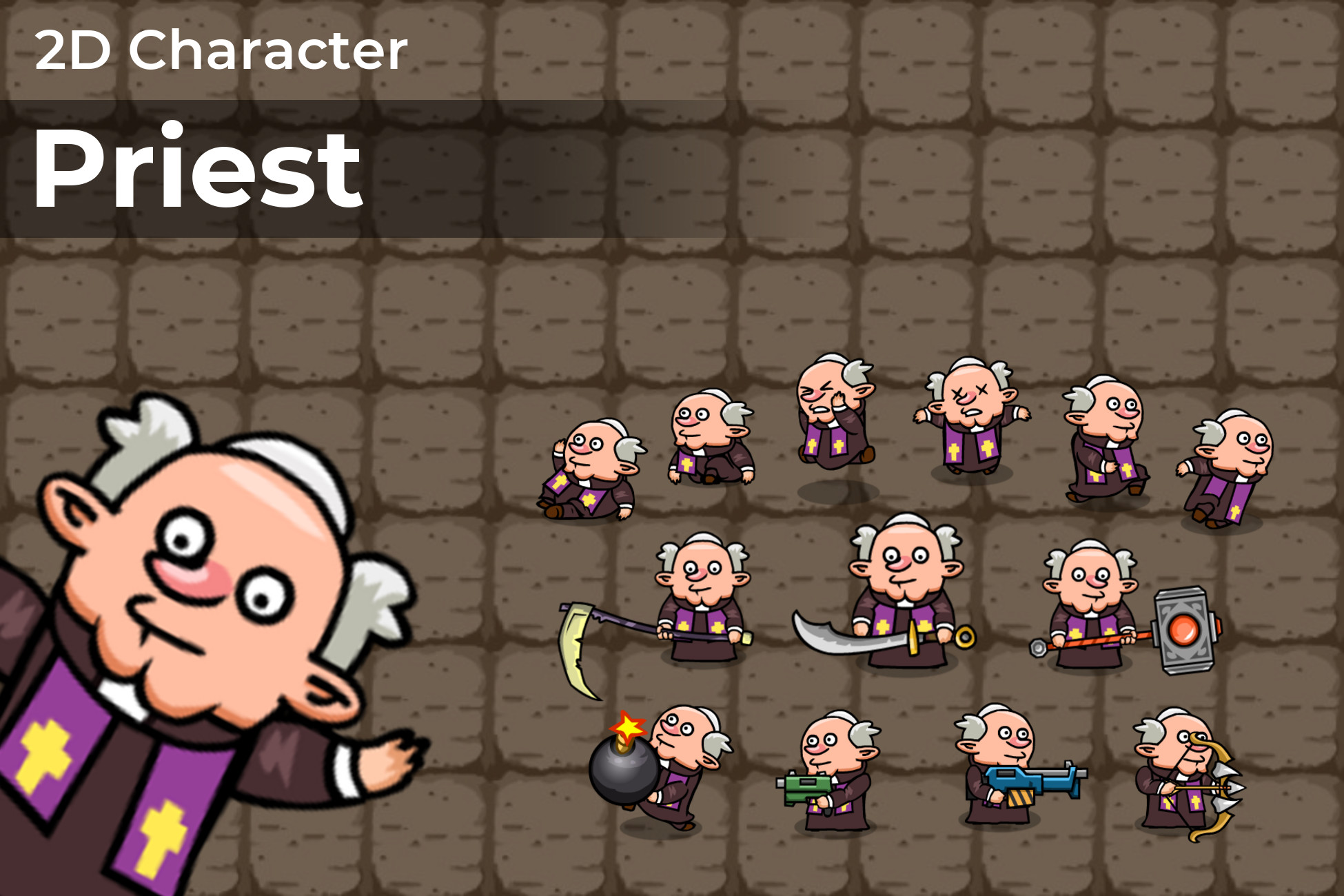 2D Character - Priest | 2D 角色 | Unity Asset Store