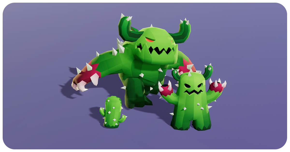 Cacti Cactus Boss Evolution Pack Cute Series | 3D 生物 | Unity Asset Store