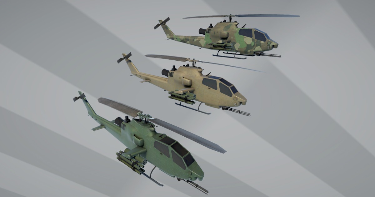 Helicopter AH1S Cobra lowpoly gameready | 3D Air | Unity Asset Store