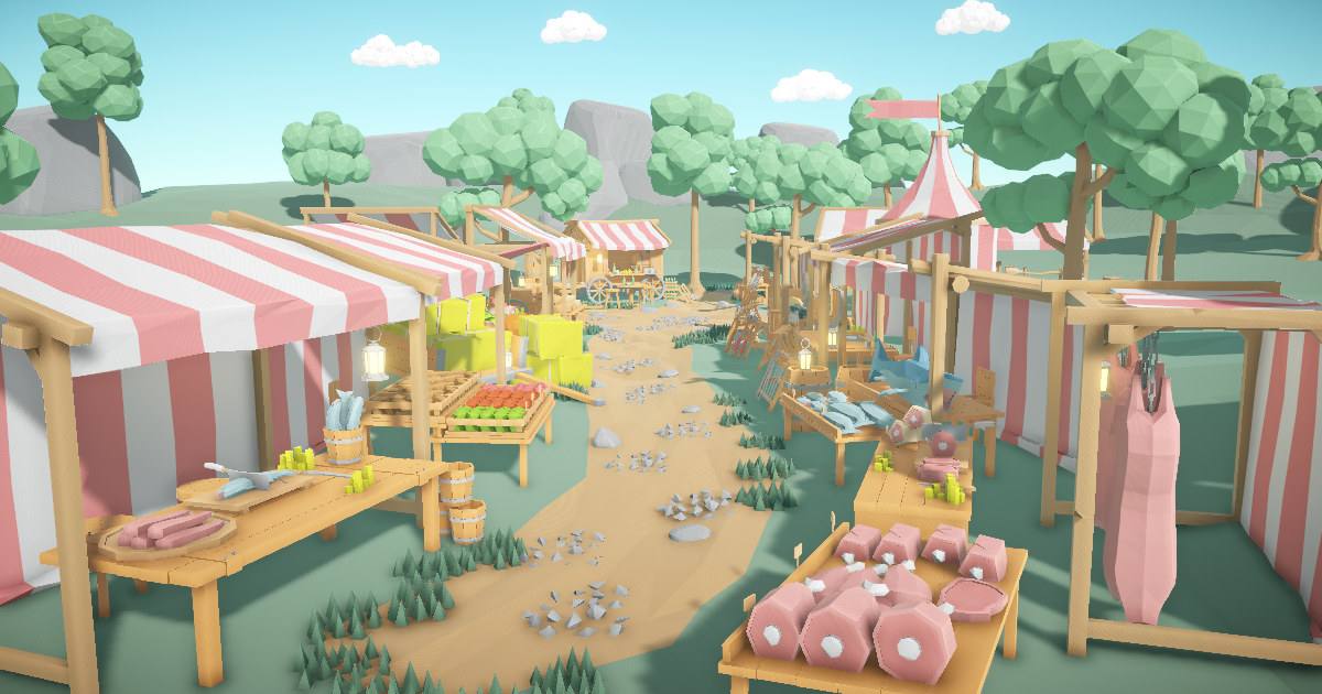 Low Poly Medieval Fantasy Market | 3D Fantasy | Unity Asset Store