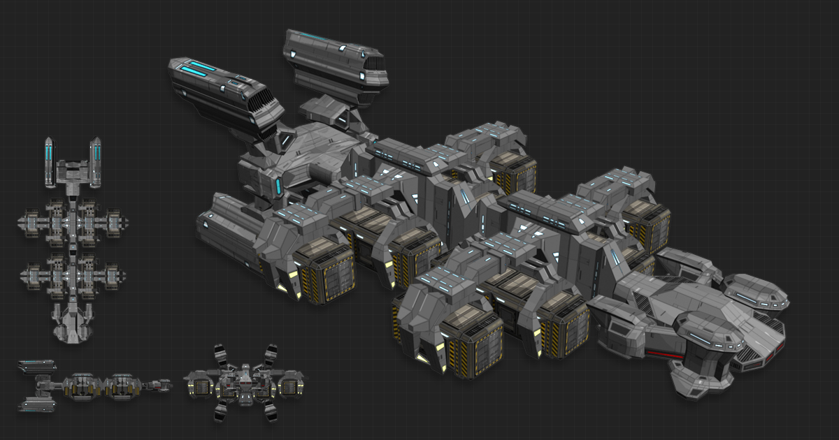 Cargo Starship A002 | 3D 宇宙飞船 | Unity Asset Store