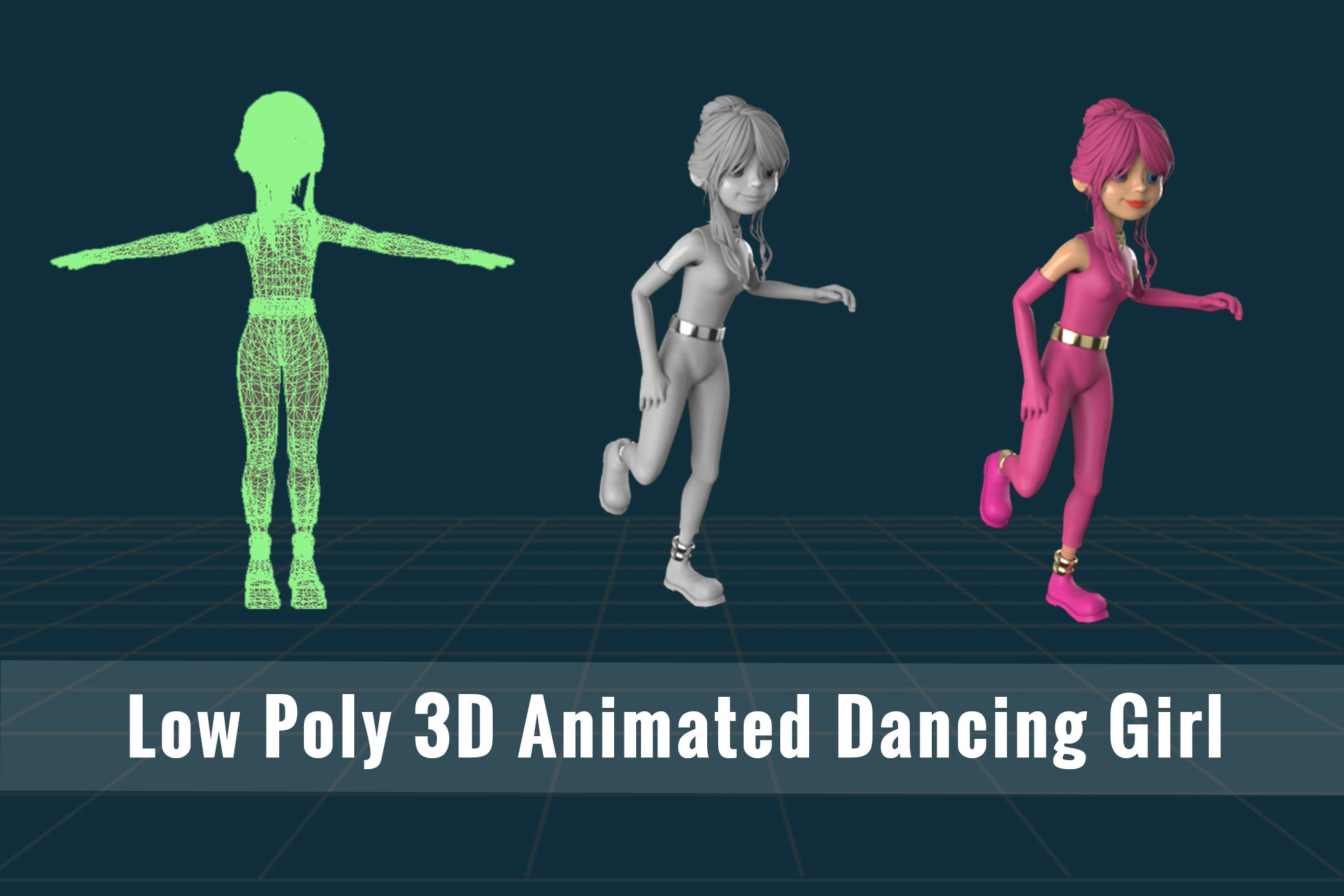 Low Poly 3D Animated Dancing Girl | 3D Characters | Unity Asset Store