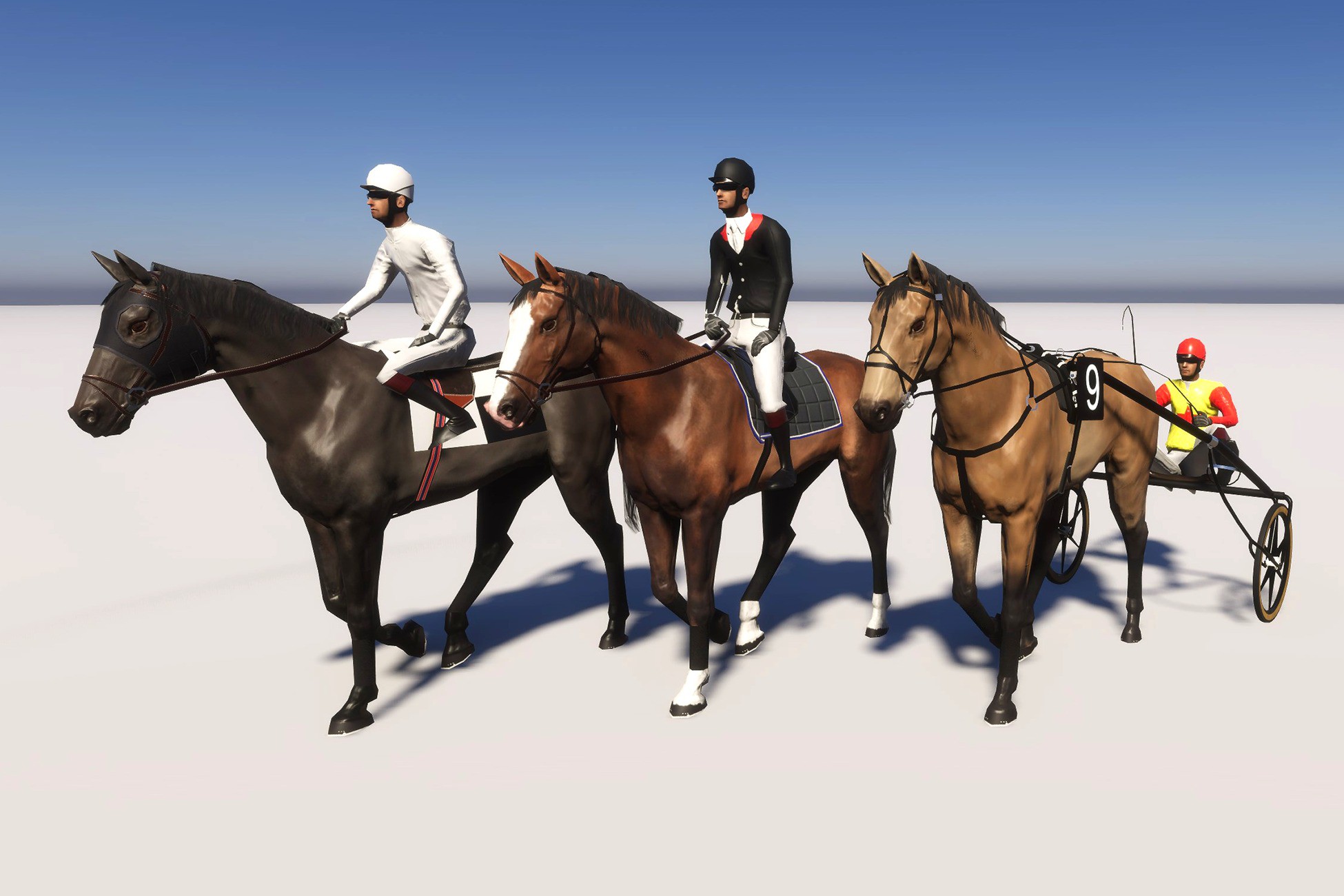 Sport Horses with jockey, rider, sulky | Characters | Unity Asset Store