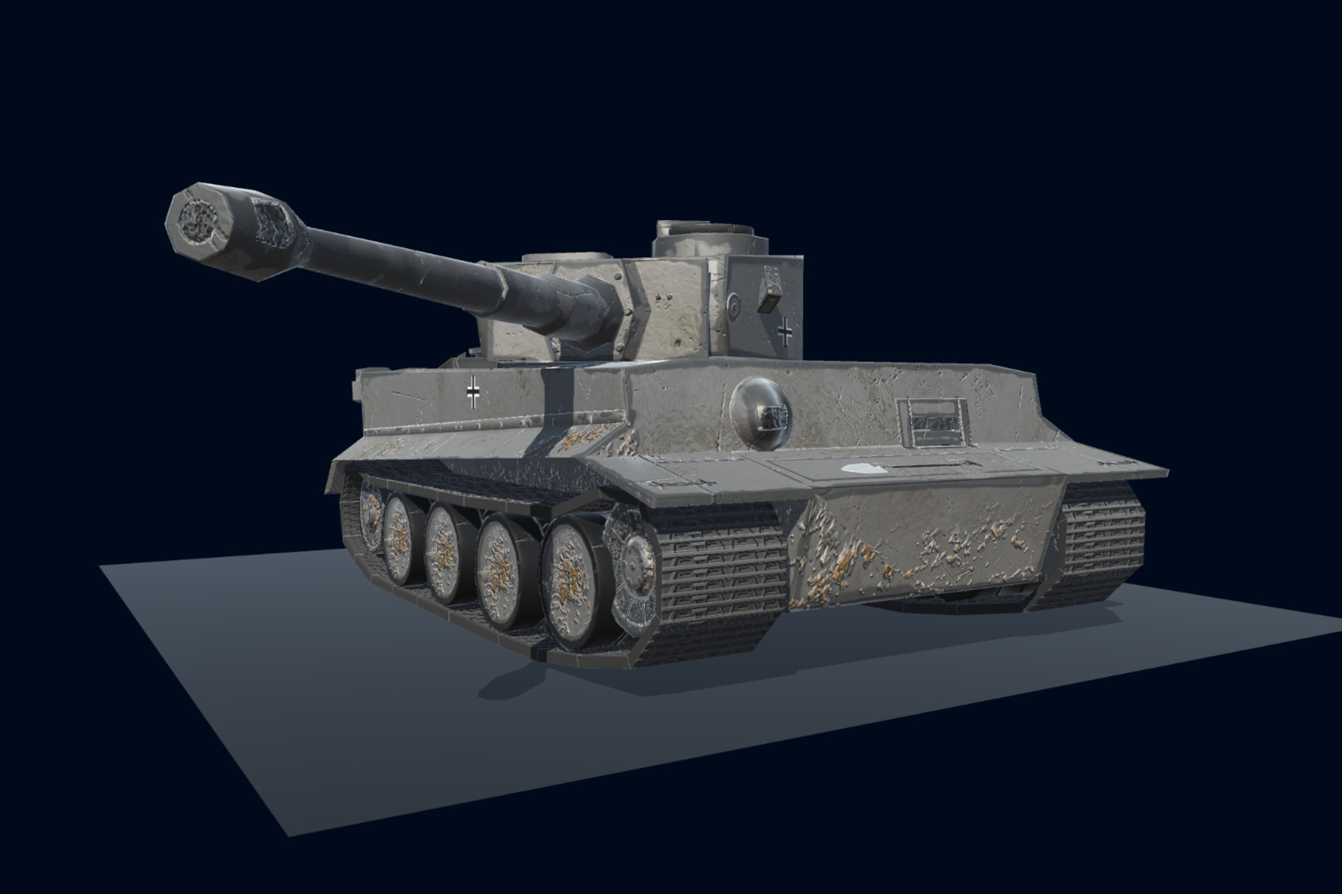 Low poly Tiger I tank | 3D Land | Unity Asset Store