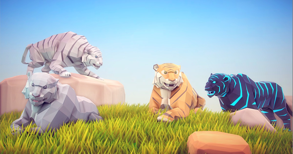 Poly Art Tiger 3d Animals Unity Asset Store