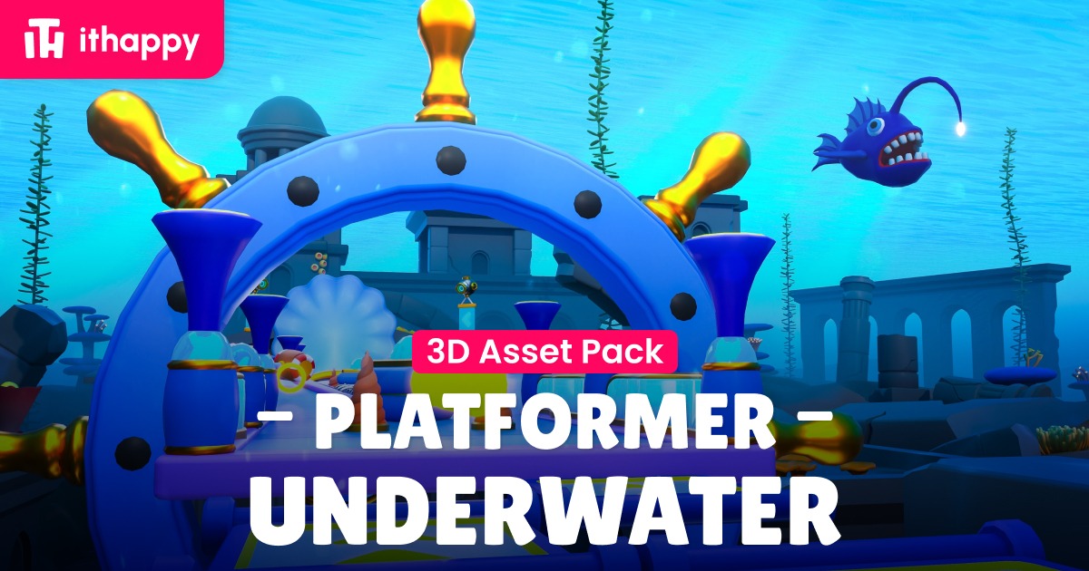 Platformer 12 Underwater - Low Poly 3D Models Pack | 3D Environments ...