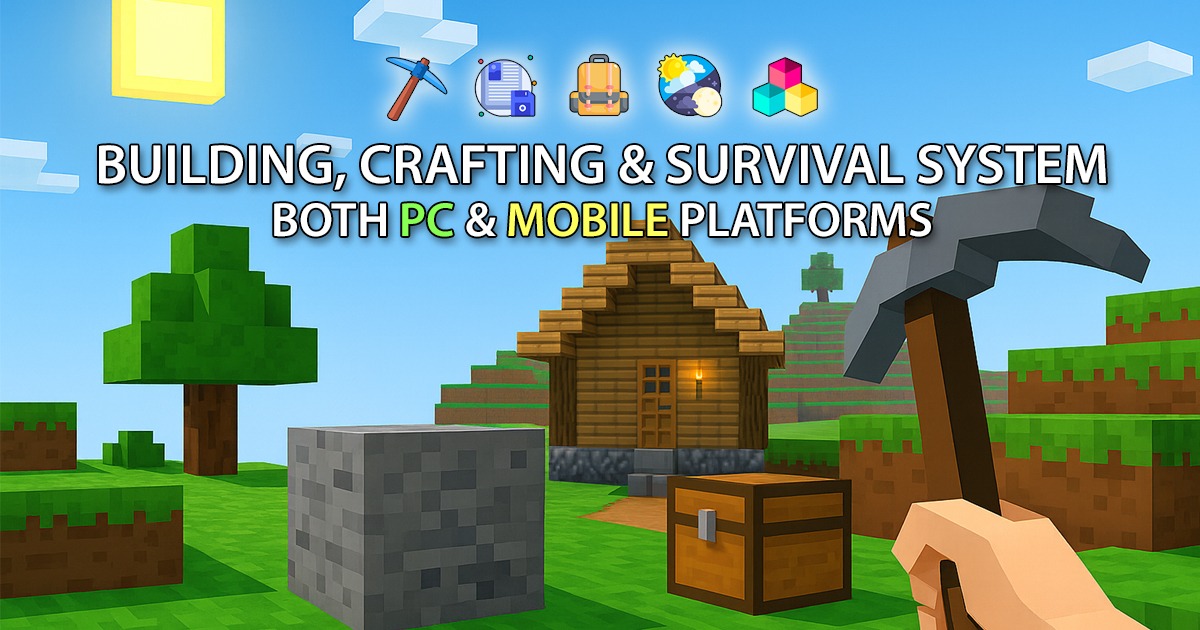 Minecraft-Style Building, Crafting and Survival System for PC & Mobile | Systems | Unity Asset Store
