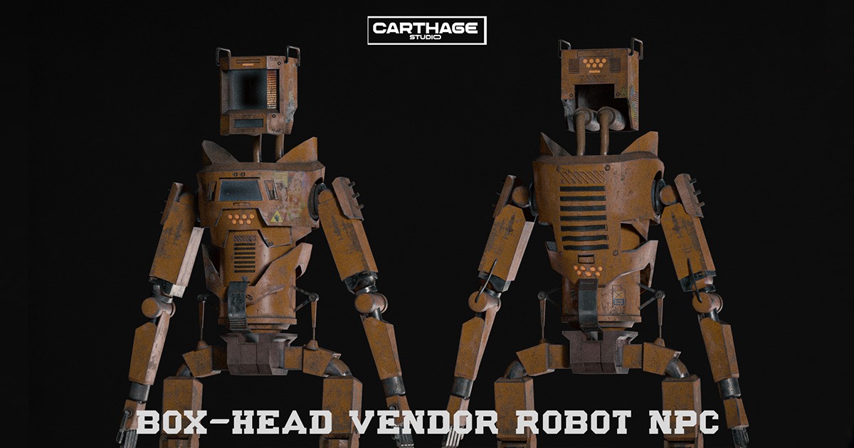 Box-Head Vendor Robot NPC | 3D Robots | Unity Asset Store