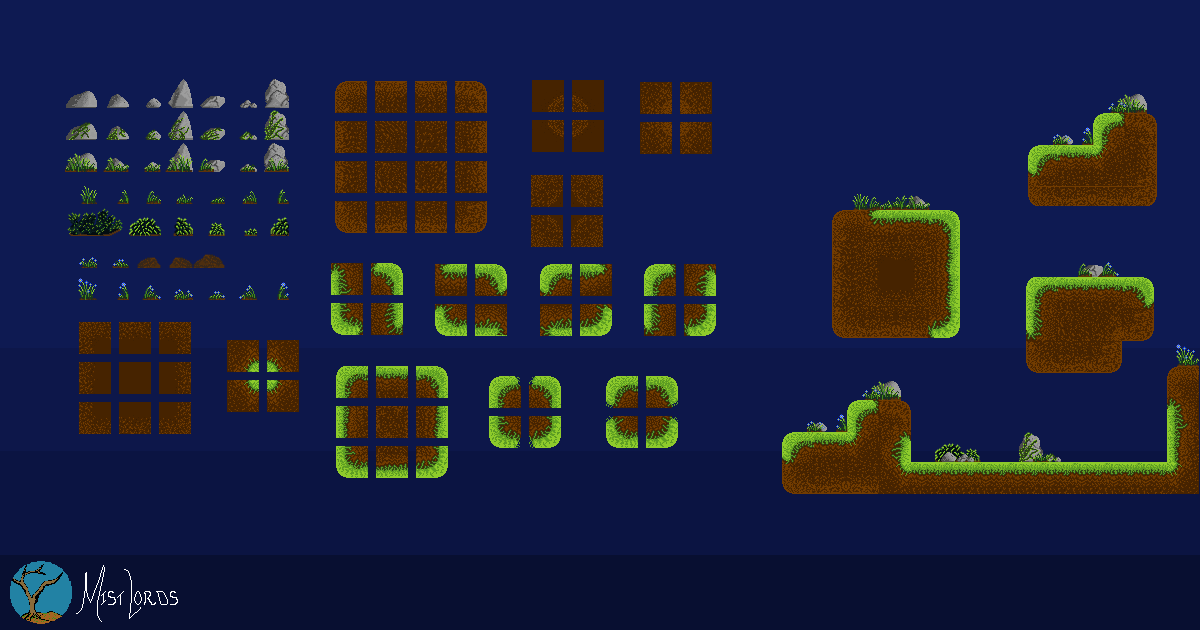 Low Poly 2D - Grass-Plants-Rocks-Dirt | 2D Environments | Unity Asset Store