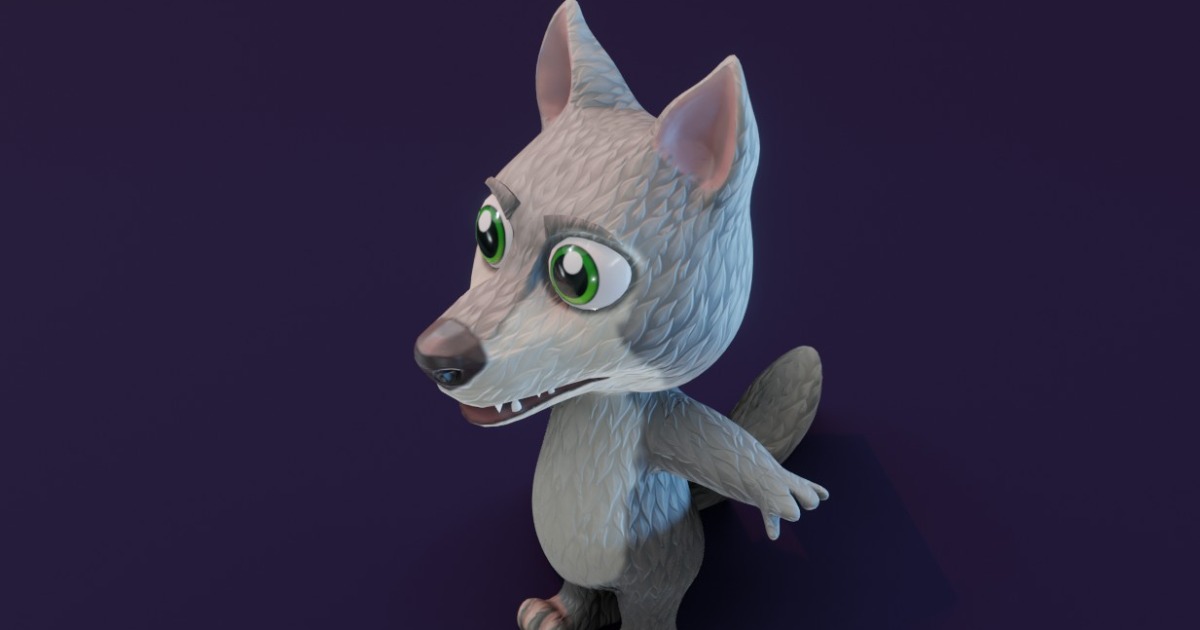 Stylized Wolf 3D Model (Low-Poly, Game-Ready, Animated, Built-in) | 3D ...