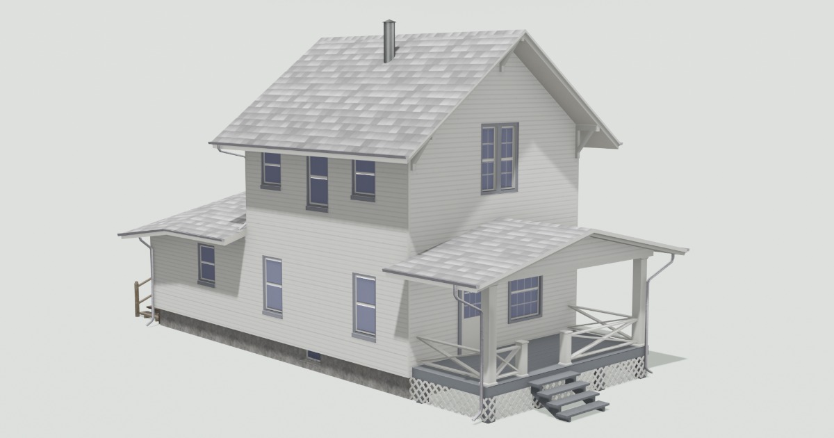 Lowpoly Ordinary American House. Type D | 3D 都市 | Unity Asset Store