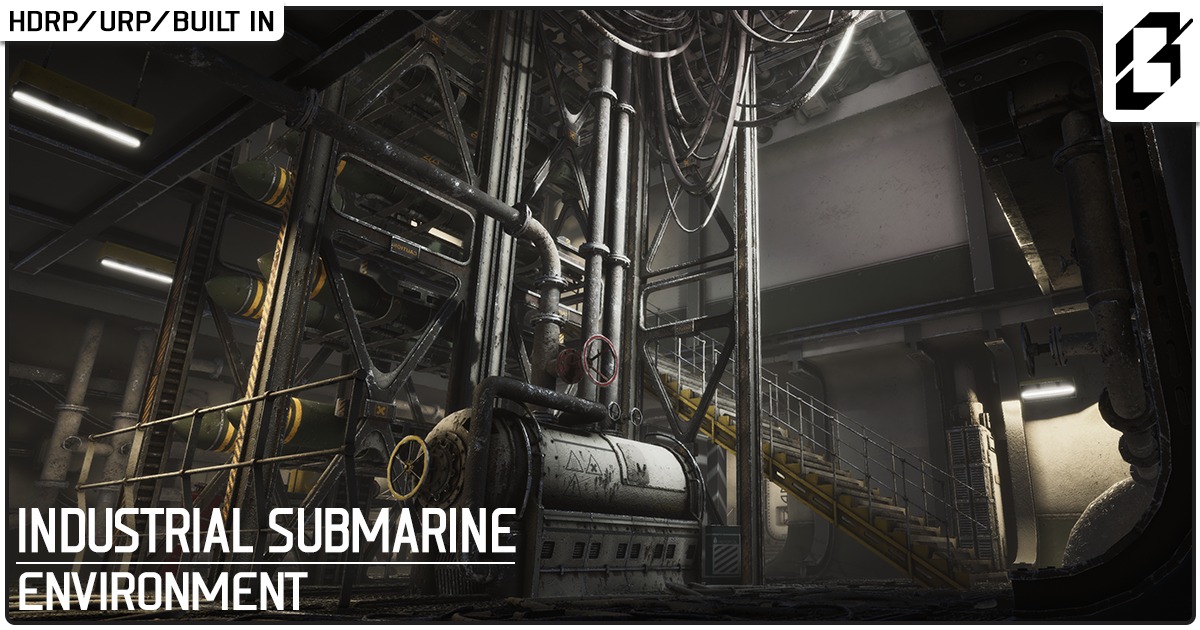 Industrial Submarine Environment (Underwater,Sci-Fi,Machinery,Modular) | 3D Dungeons | Unity ...
