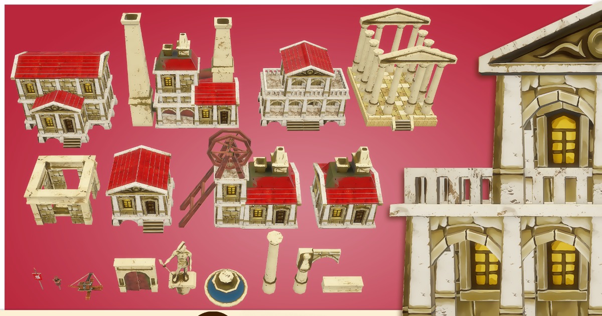 Rome RTS Fantasy Buildings | 3D Fantasy | Unity Asset Store