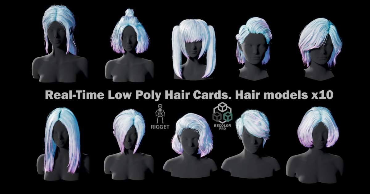 Female Hair Collection Pack | Characters | Unity Asset Store