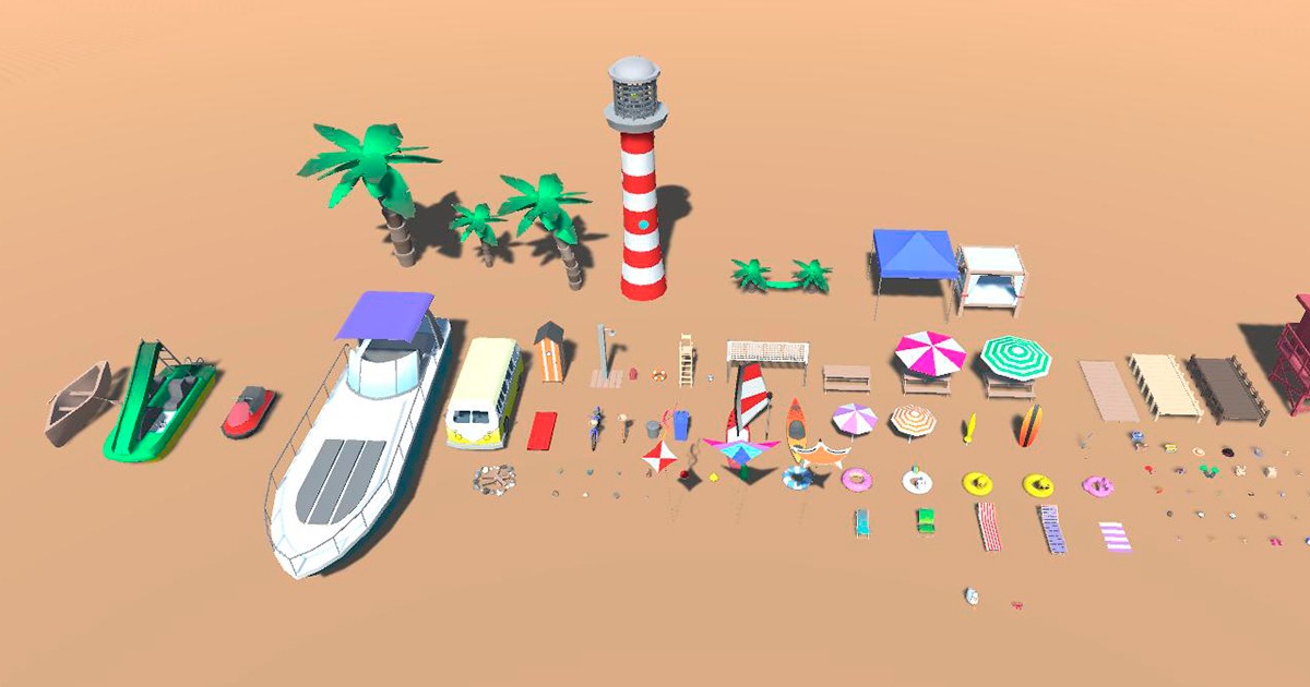 Beach Pack Low Poly | 3D Props | Unity Asset Store