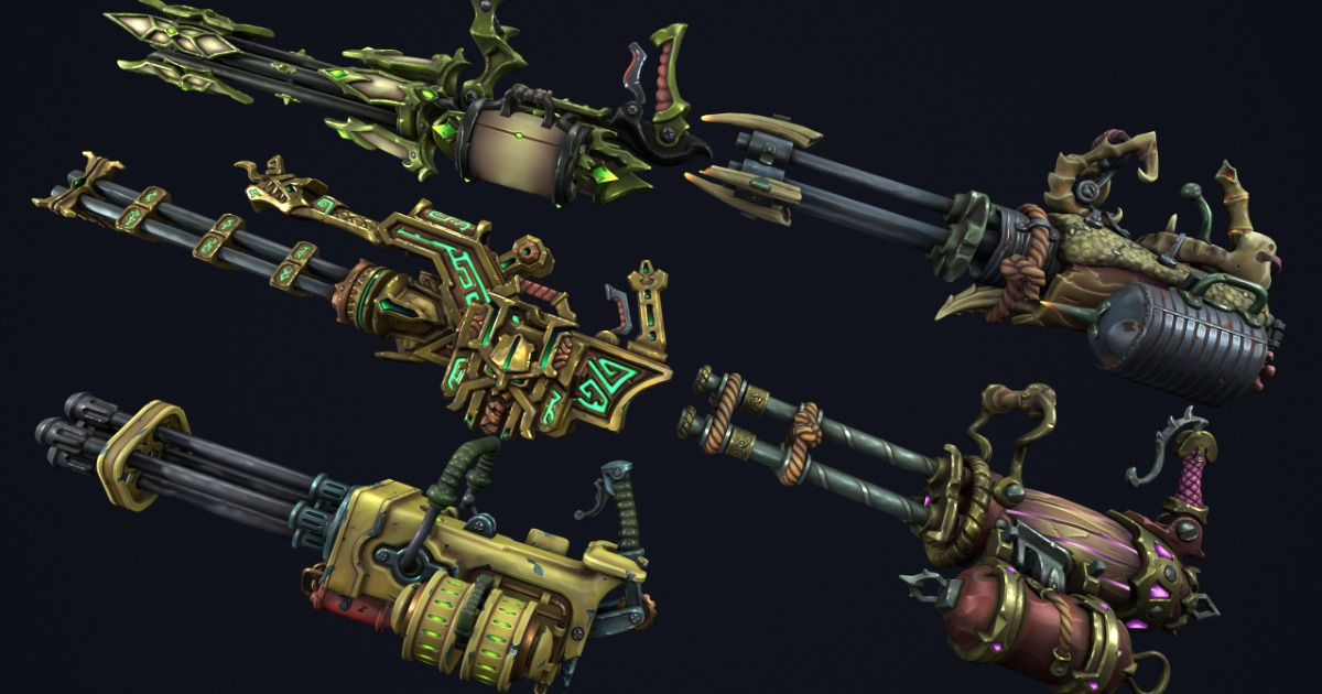 Fantasy miniguns | 3D Weapons | Unity Asset Store