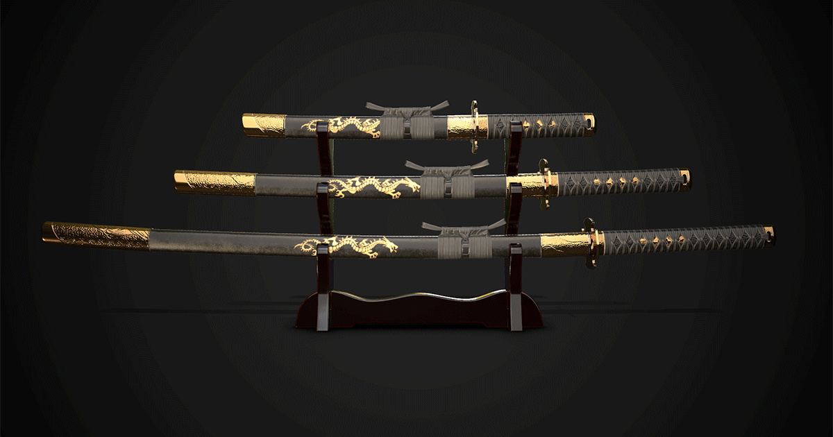Samurai swords katana set No.5 | 3D Weapons | Unity Asset Store