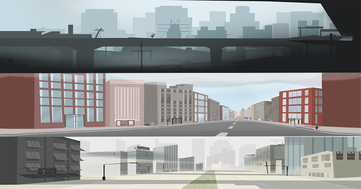 Stylized City Pack (3 arts) [SEAMLESS] | 2D Environments | Unity Asset ...