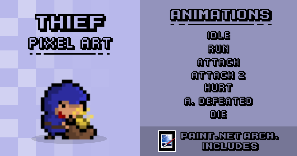 PIXEL ART THIEF | 2D Characters | Unity Asset Store
