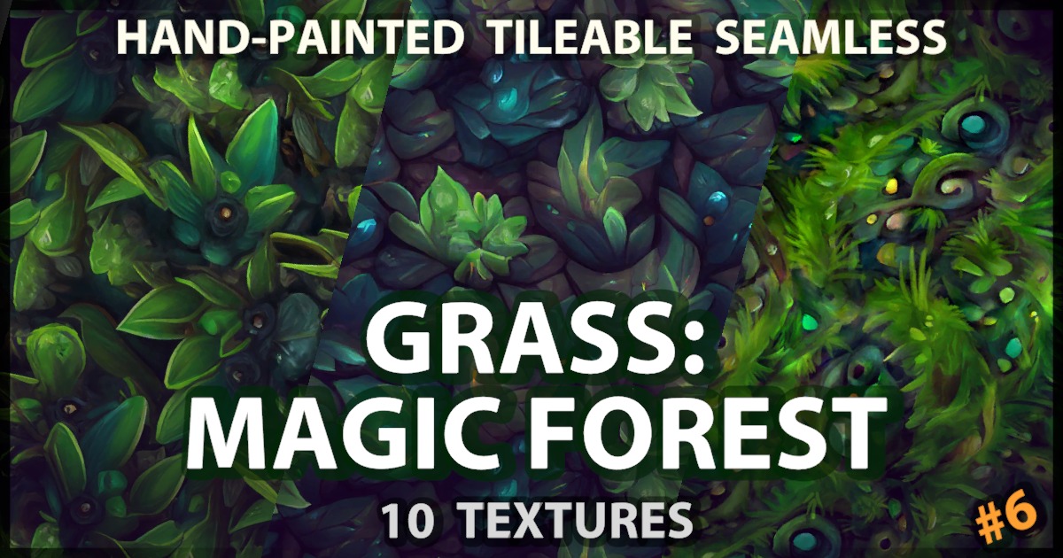 Grass Magic Forest Floor: 10 Textures (Hand-painted, Seamless ...