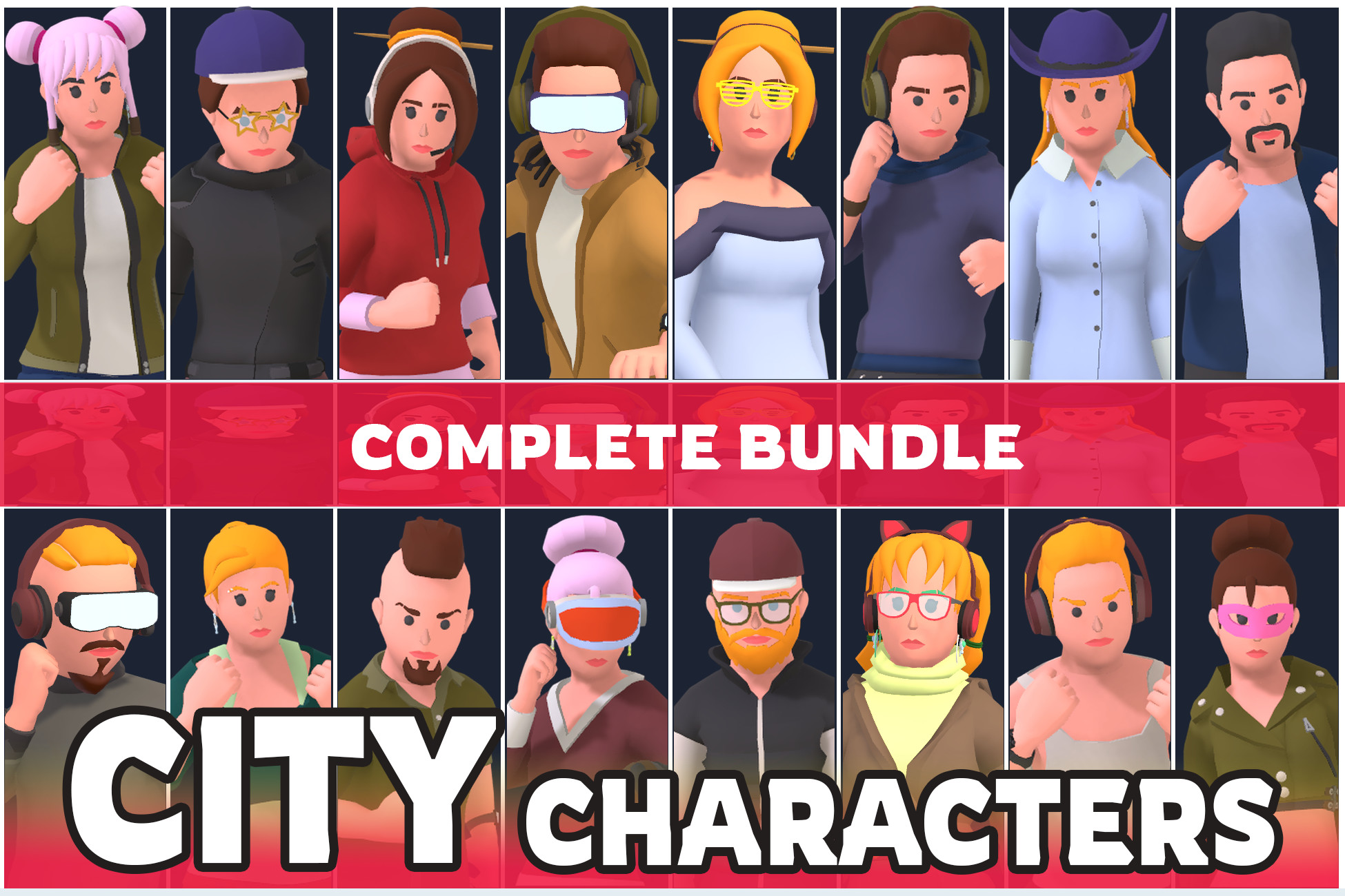 Customizable 3D City Characters Bundle | 3D Humanoids | Unity Asset Store