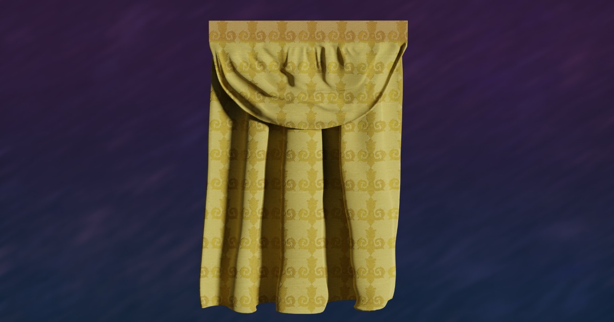 Decorations Curtains Baroque Flower R1 HigPolys 3D Models | 3D Clothing ...