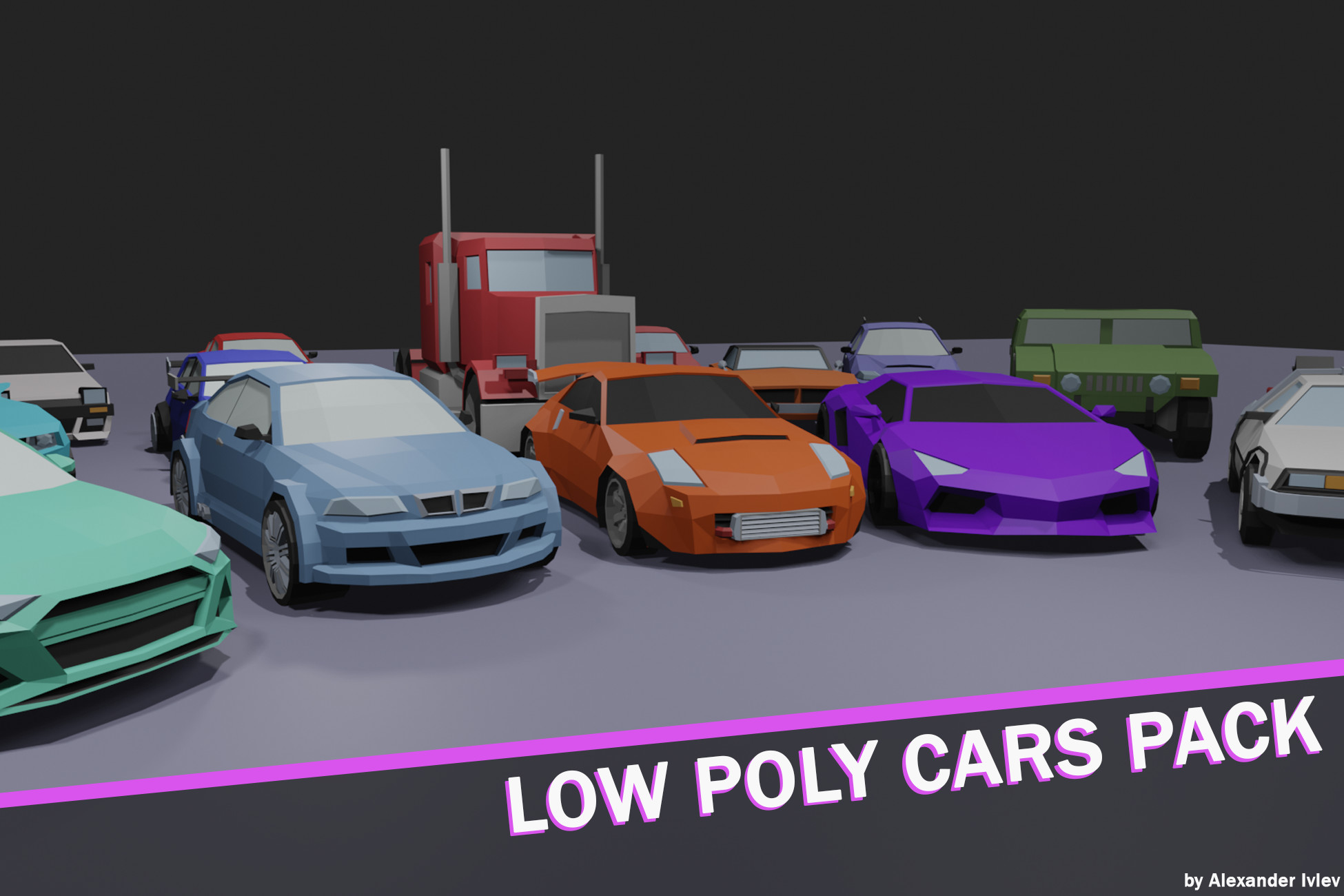 Low Poly Cars Pack by Alexander Ivlev | 3D Land | Unity Asset Store