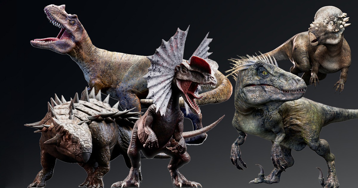 Dinosaur Middle Carnivore and Herbivore Dinosaurs Bundle | 3D Creatures ...
