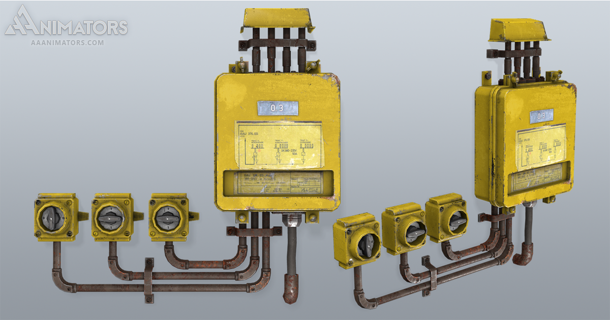 Low Poly Electricity Box 05 | 3D Industrial | Unity Asset Store