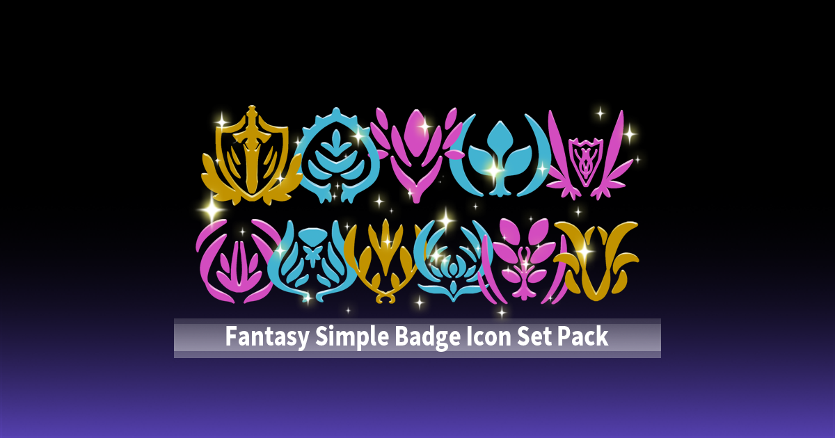 Fantasy Simple Badge Icon Set Pack | 2D Icons | Unity Asset Store