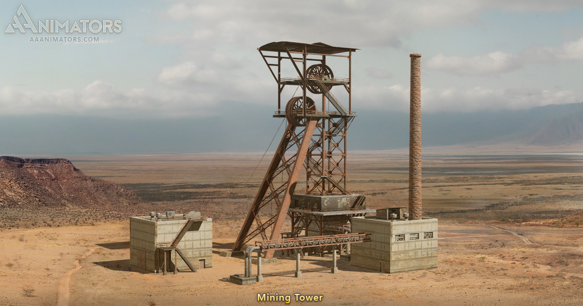 Low Poly Mining Tower pack | 3D Industrial | Unity Asset Store