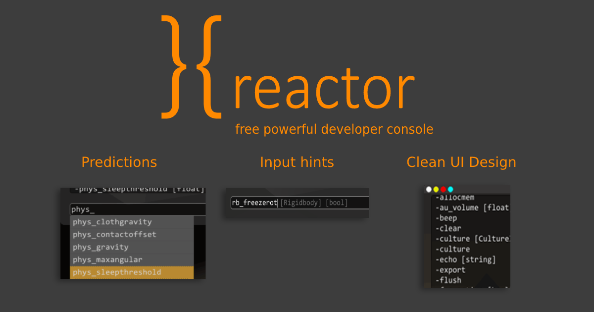 Reactor Developer Console | 유틸리티 도구 | Unity Asset Store