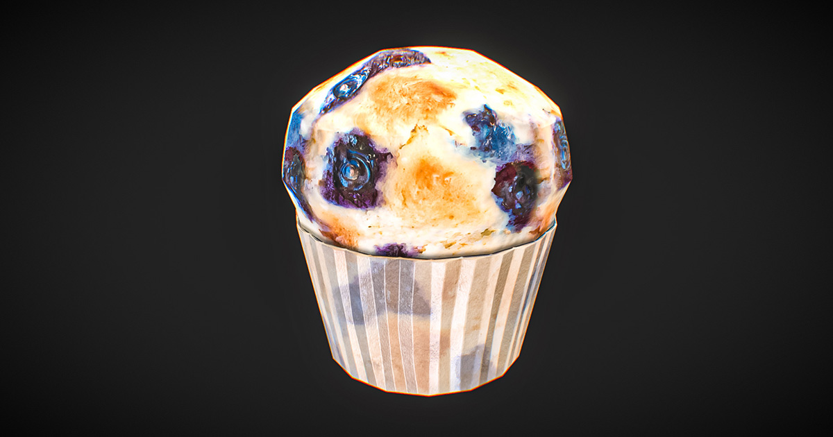 Realistic Blueberry Muffin 3D Model | 3D Props | Unity Asset Store