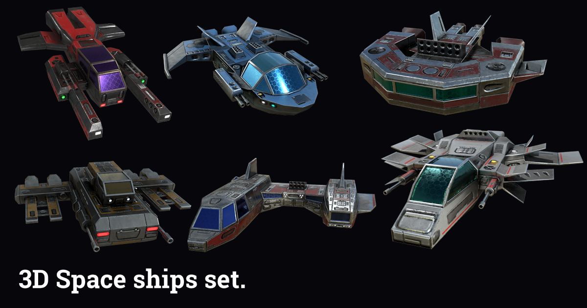 Spaceships 3d set. | 3D Space | Unity Asset Store