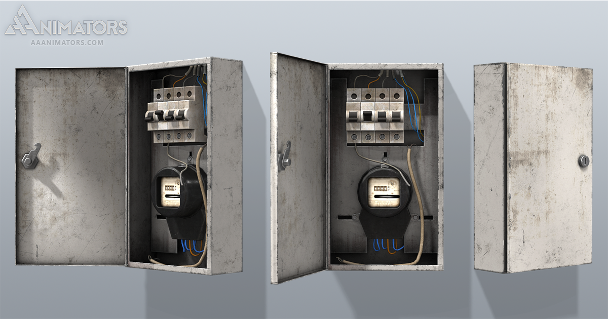 Low Poly Electricity Box 04 | 3D Industrial | Unity Asset Store