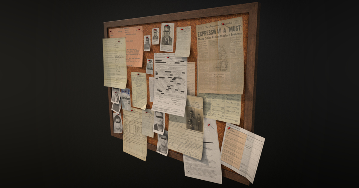 Police Pinboard | 3D Interior | Unity Asset Store