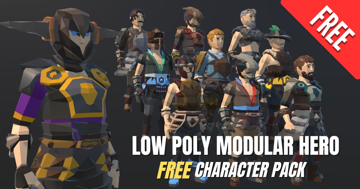 Free Low Poly Modular Character Pack – Fantasy Dream | Characters ...