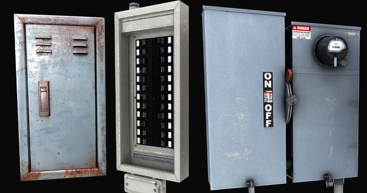 Electric and Fuse Box Collection | 3D Electronics | Unity Asset Store