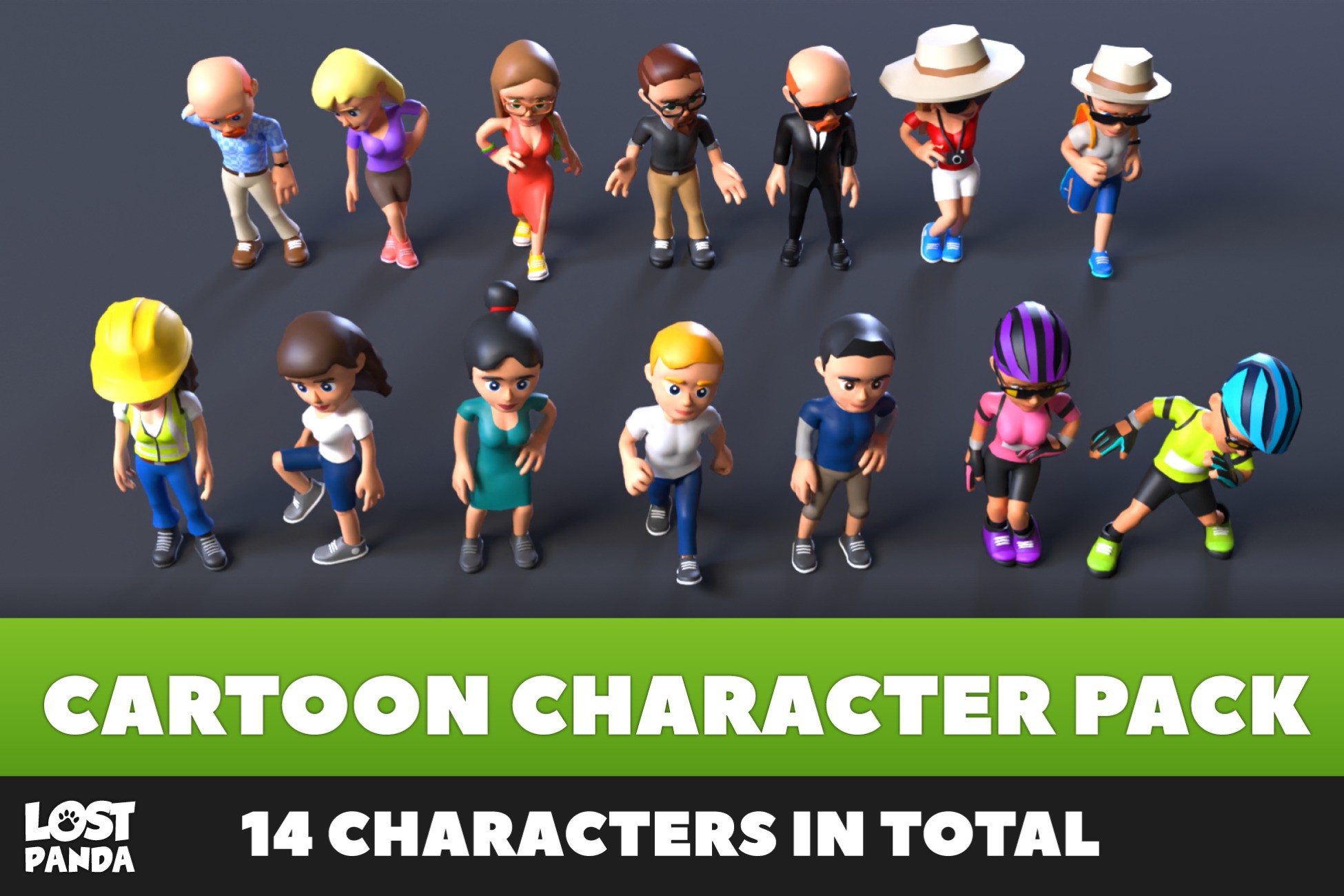 Low Poly Cartoon Character Set - 3D | 3D Characters | Unity Asset Store