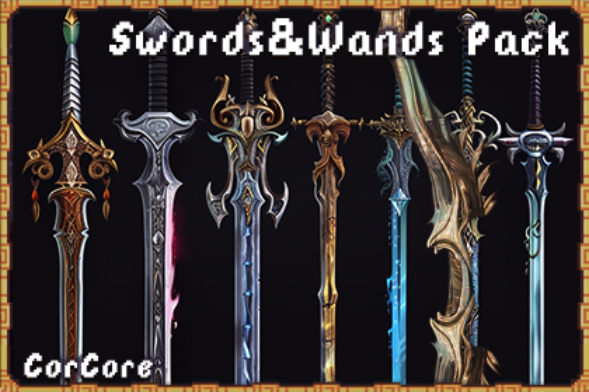 Fantasy Medieval Weapons Wands Swords Bows Pack CorCore | 2D | Unity ...