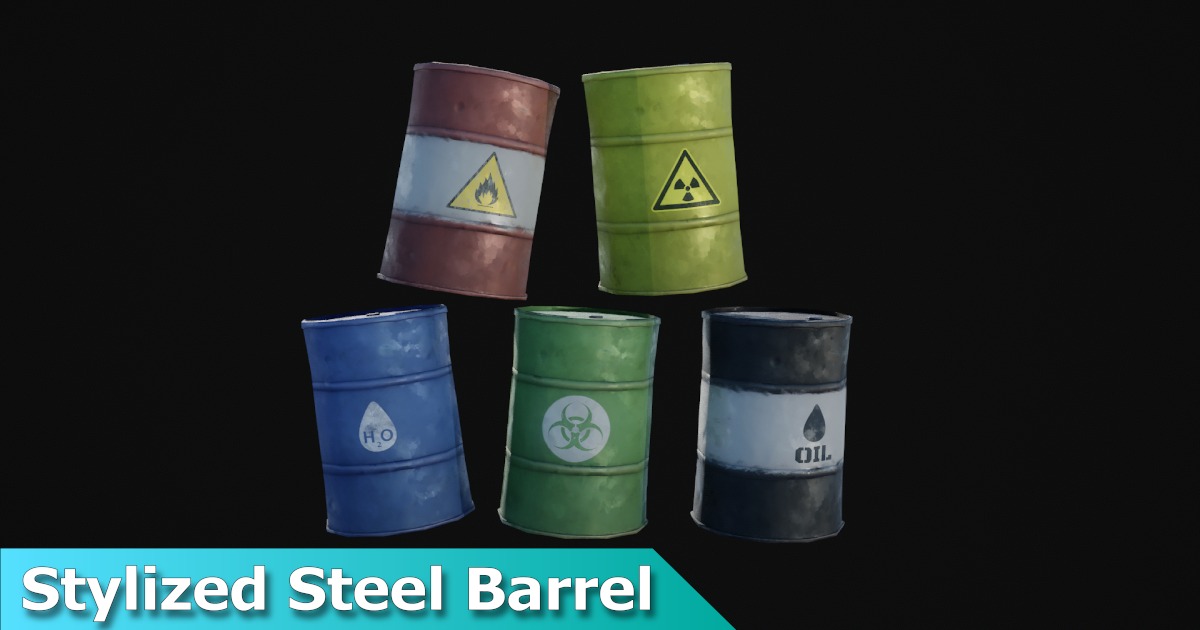 Stylized Steel Barrel (Drum) | 3D Props | Unity Asset Store