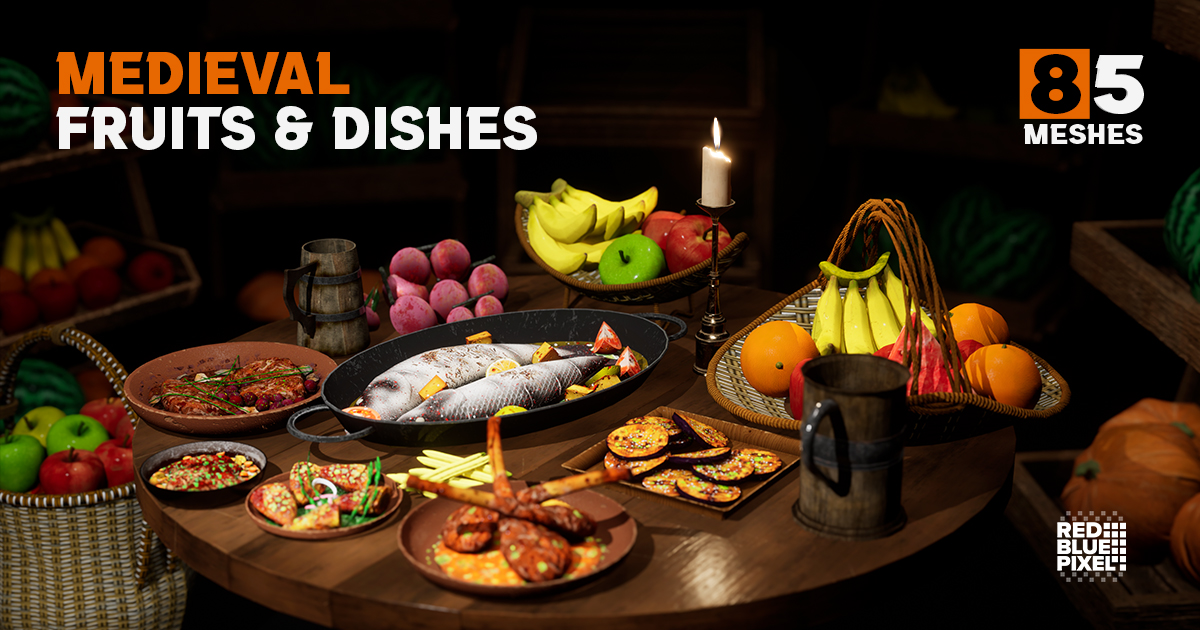 Medieval Fruits & Dishes | 3D Props | Unity Asset Store