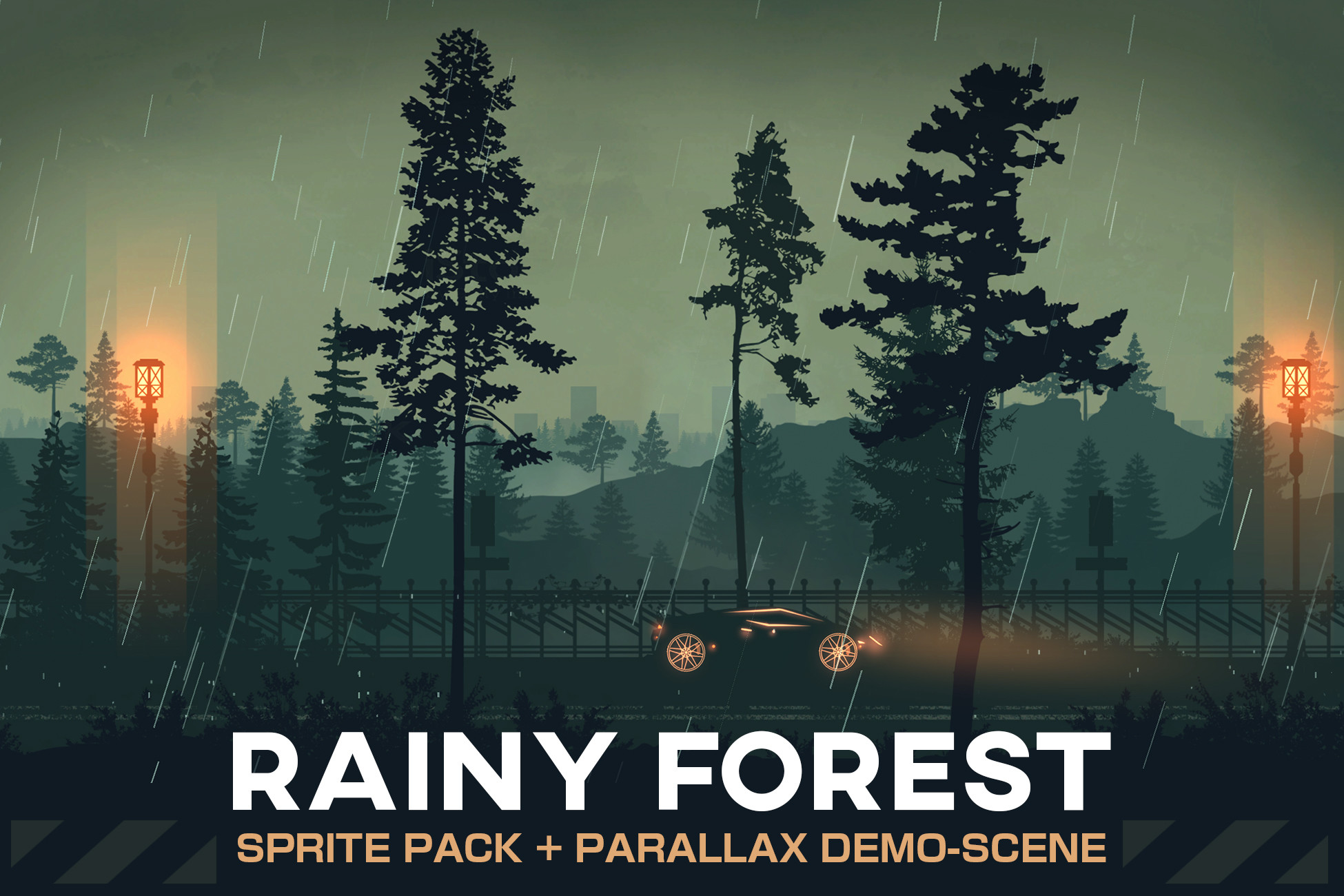 Rainy Forest / Parallax Landscape | 2D Environments | Unity Asset Store
